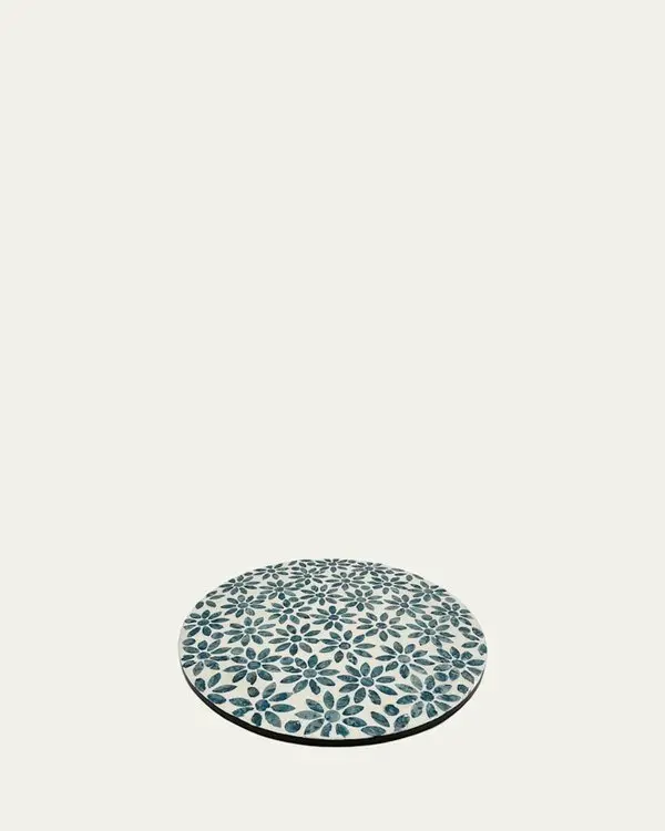 NOMI K Floral Shell Placemat, 15" Round - Blue