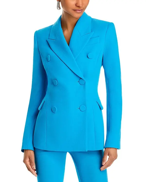 SERGIO HUDSON Wool Crepe Double Breasted Blazer