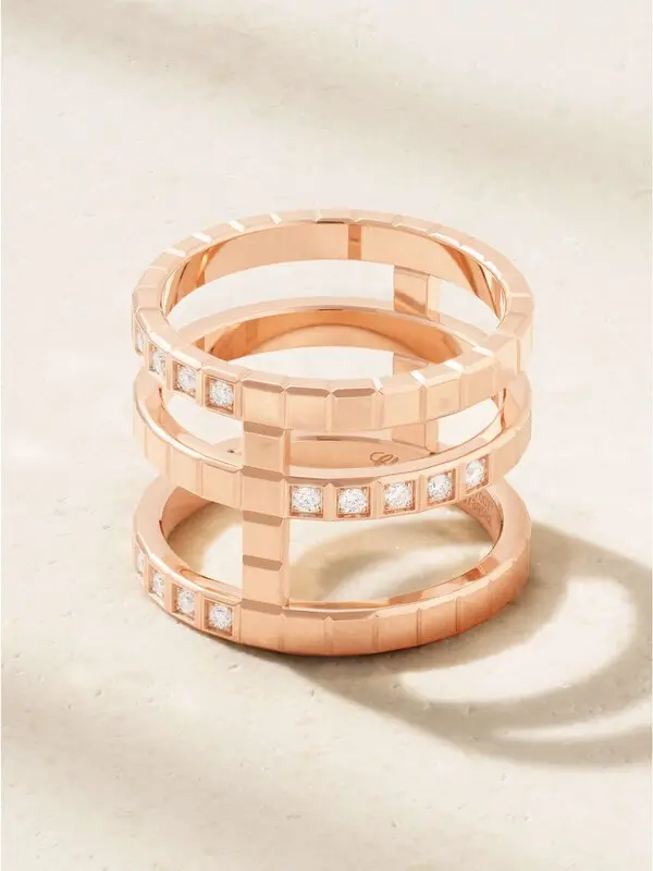 Chopard Ice Cube 18-karat Rose Diamond Ring