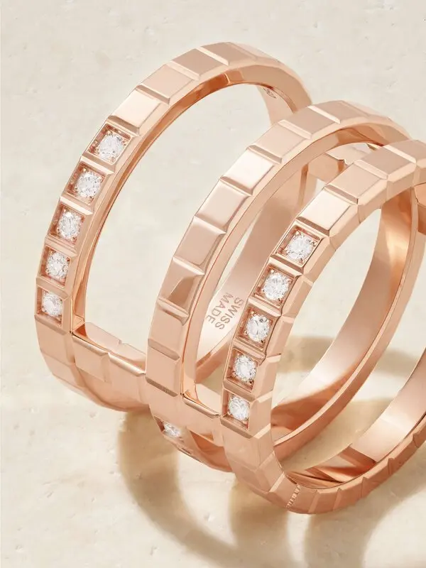 Chopard Ice Cube 18-karat Rose Diamond Ring