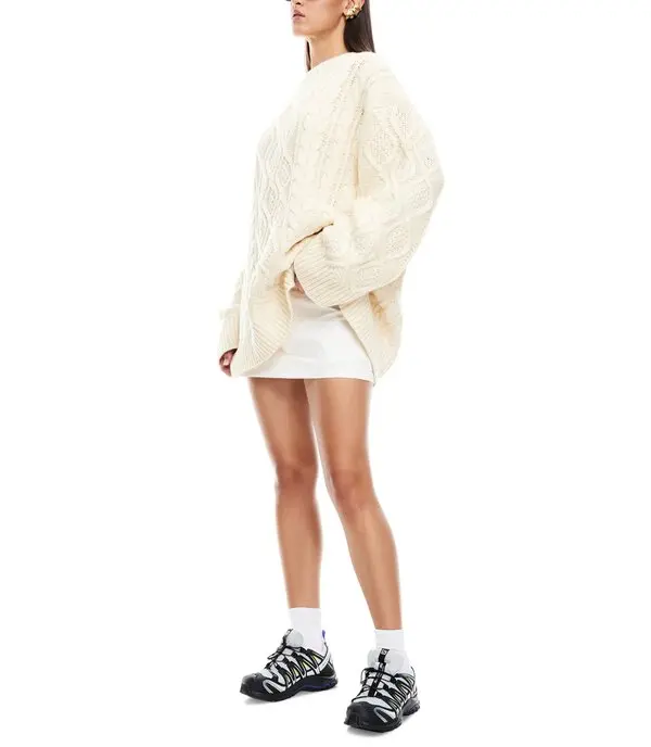 Lioness Gigi Knit Sweater In Ivory - 70% Off