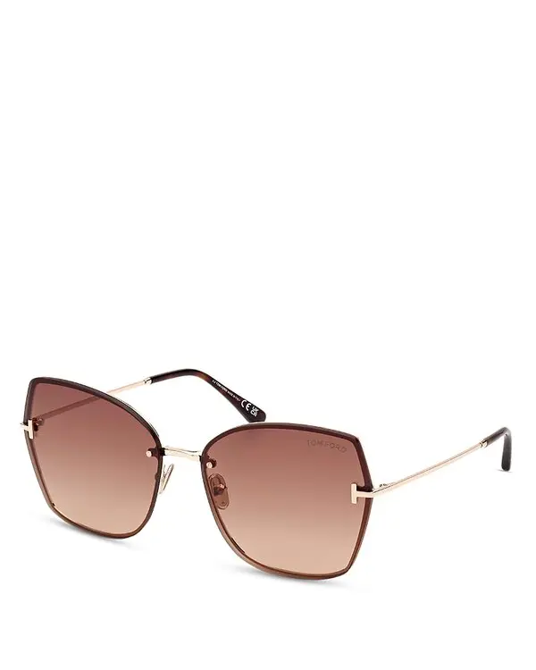 TOM FORD Nickie Butterfly Sunglasses - Brown/brown Gradient