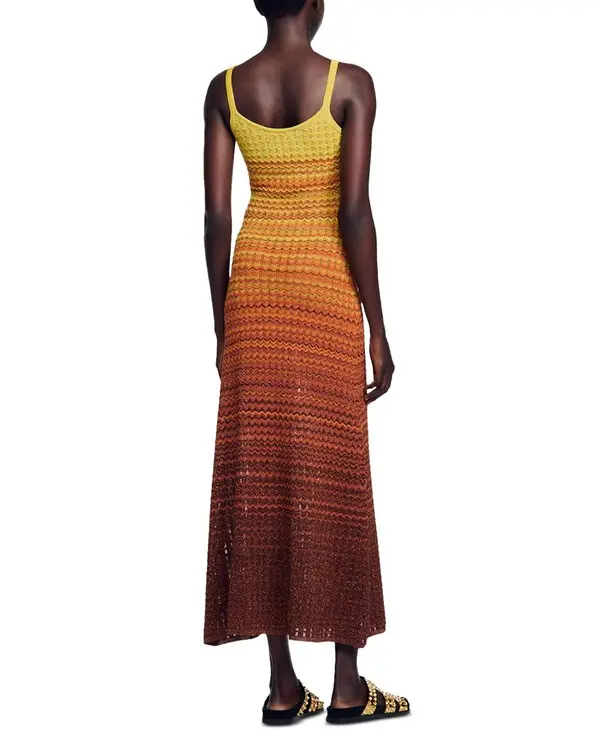 sandro striped knit maxi dress Knitted Striped Maxi Dress