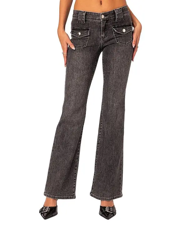 EDIKTED Tatum Low Rise Flare Jeans