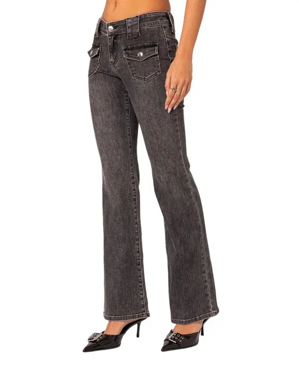 EDIKTED Tatum Low Rise Flare Jeans