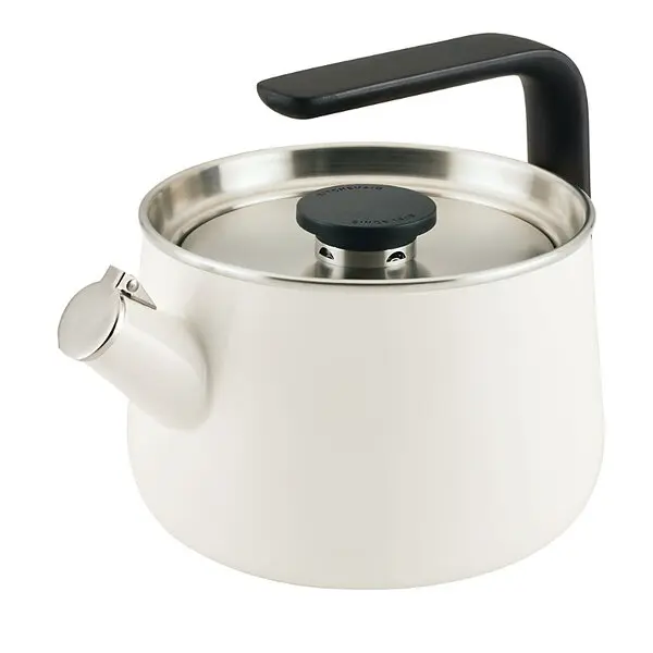 KITCHENAID Enameled Steel Induction 2 Qt Whistling Tea Kettle - White