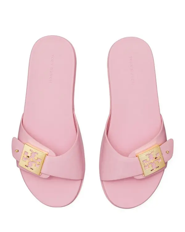 Tory Burch Buckled Slide Sandals - Rosa Candy