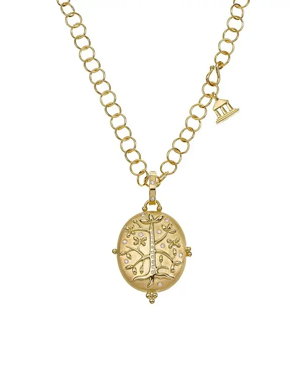 Temple St. Clair 18k Yellow Gold Tree Of Life Locket With Diamond Pendant - Gold/white