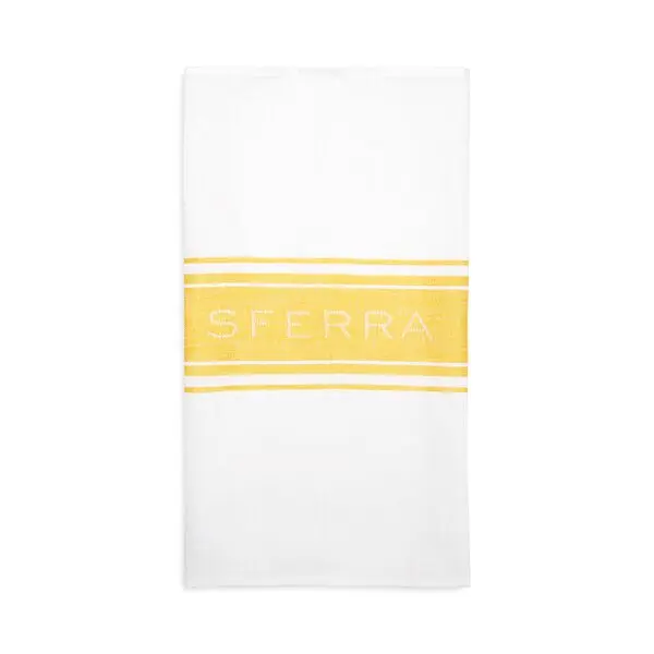 SFERRA Parma Kitchen Towel, Set Of 2 - White/yellow