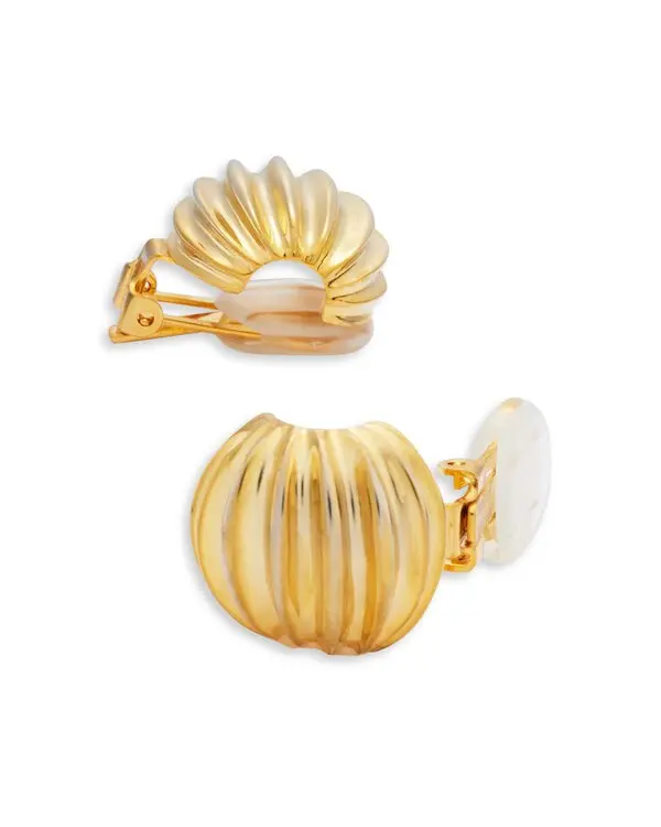 KENNETH JAY LANE Ribbed Button Clip-on Earrings