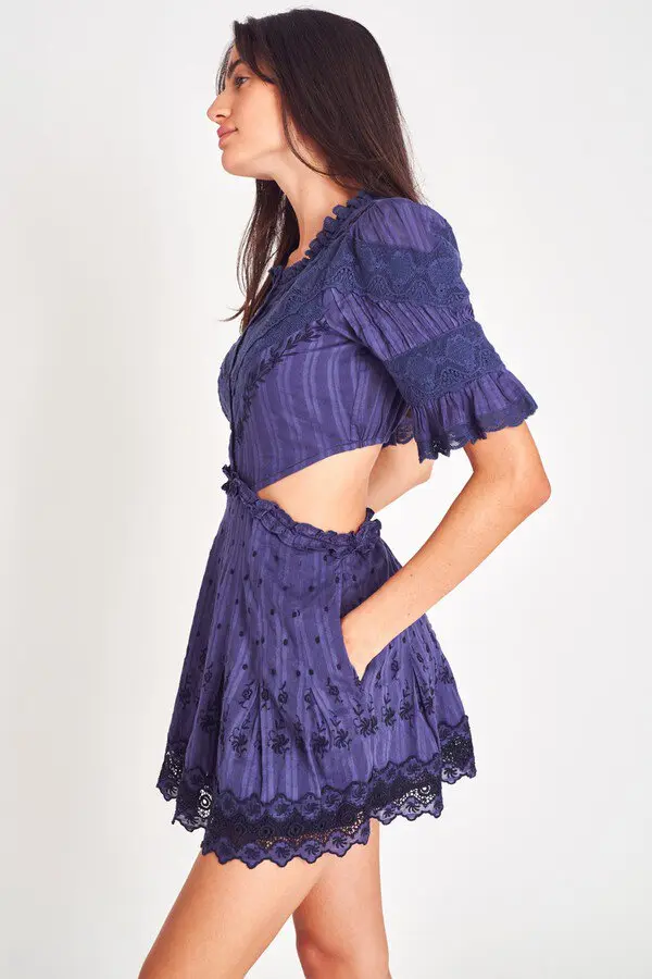 knee length dresses for ladies LoveShackFancy Shai Linen Mini Dress main image 1