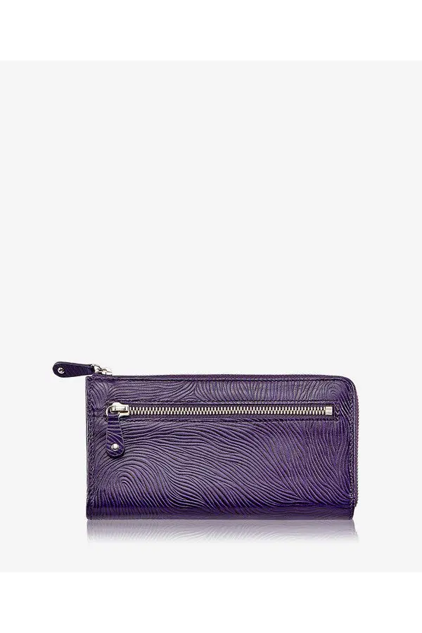 Gigi New York Large Wallet With Gusset - Purple