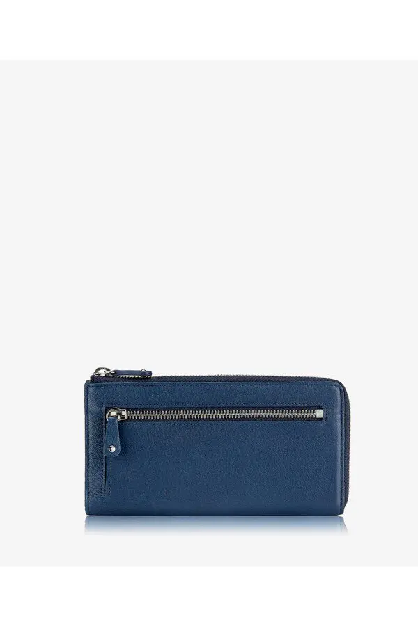 Gigi New York Large Wallet With Gusset - Navy
