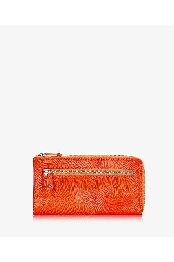 Gigi New York Large Wallet With Gusset - Orange