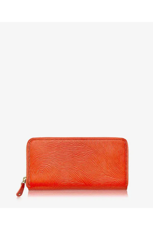 Gigi New York Large Zip Around Wallet - Orange