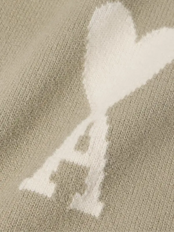AMI Paris Logo-intarsia Virgin Wool Sweater