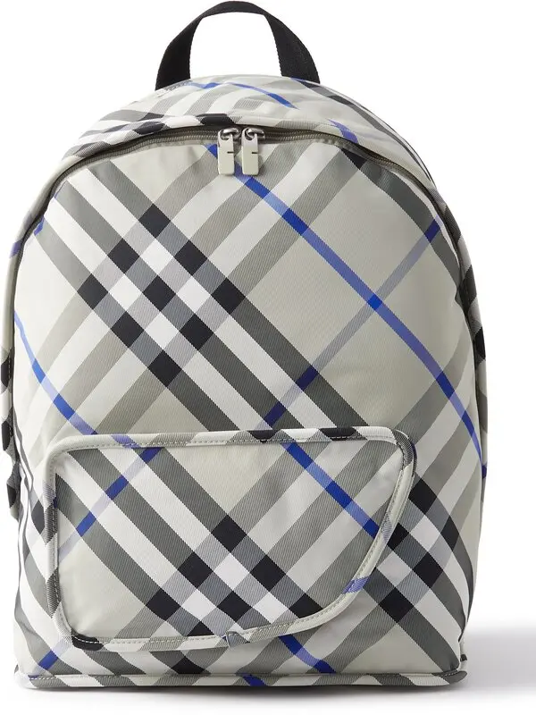 Burberry Checked Nylon-twill Backpack - Green