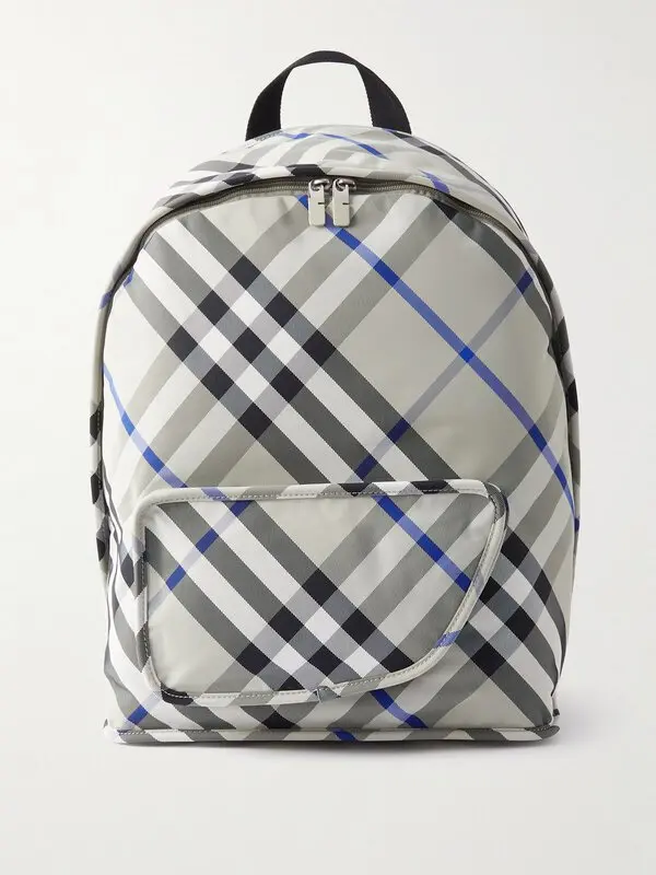 Burberry Checked Nylon-twill Backpack - Green