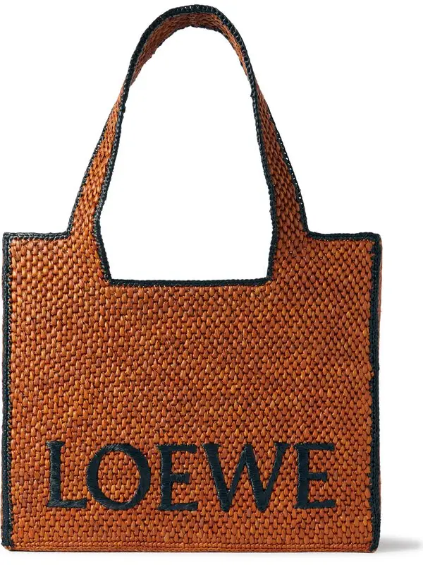 Loewe - Paula’s Ibiza Logo-Embroidered Raffia Tote Bag