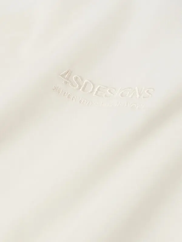 4SDESIGNS Oversized Logo-embroidered Printed Super 100s Wool T-shirt
