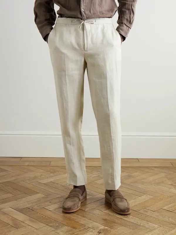 Mr P. James Straight-leg Linen-twill Suit Trousers