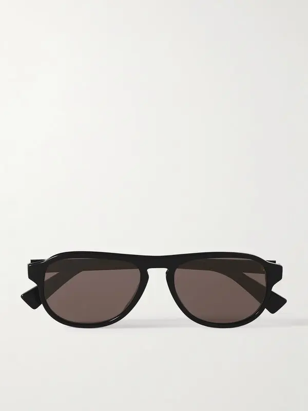 Bottega Veneta Aviator-style Recycled-acetate Sunglasses - Black