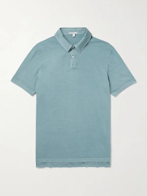JAMES PERSE Supima Cotton-jersey Polo Shirt - Blue