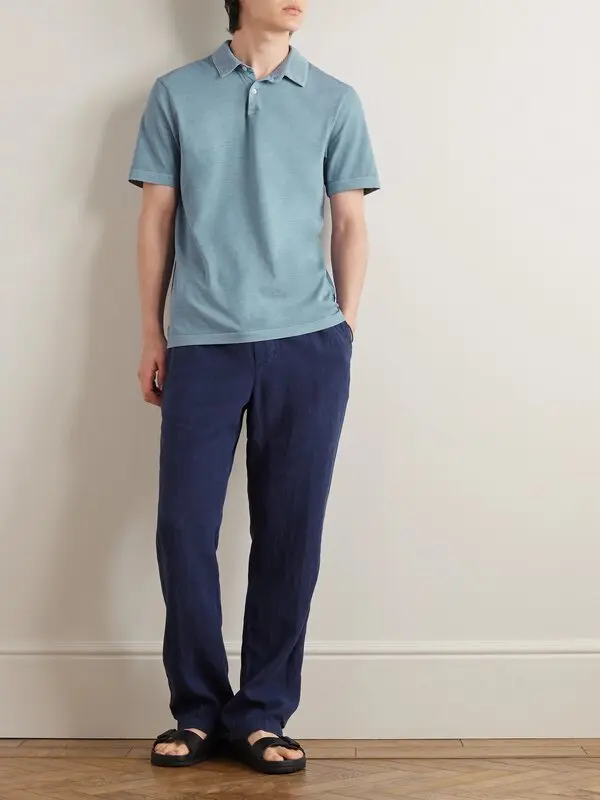 JAMES PERSE Supima Cotton-jersey Polo Shirt - Blue