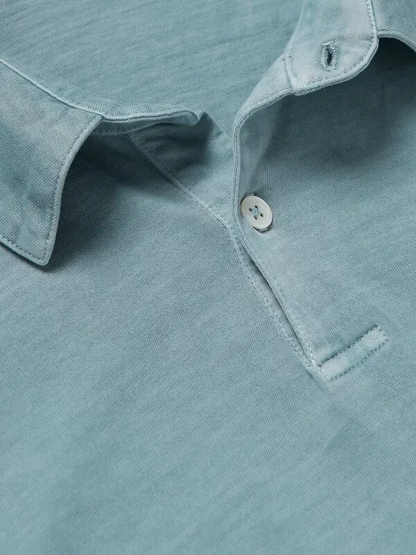 JAMES PERSE Supima Cotton-jersey Polo Shirt - Blue