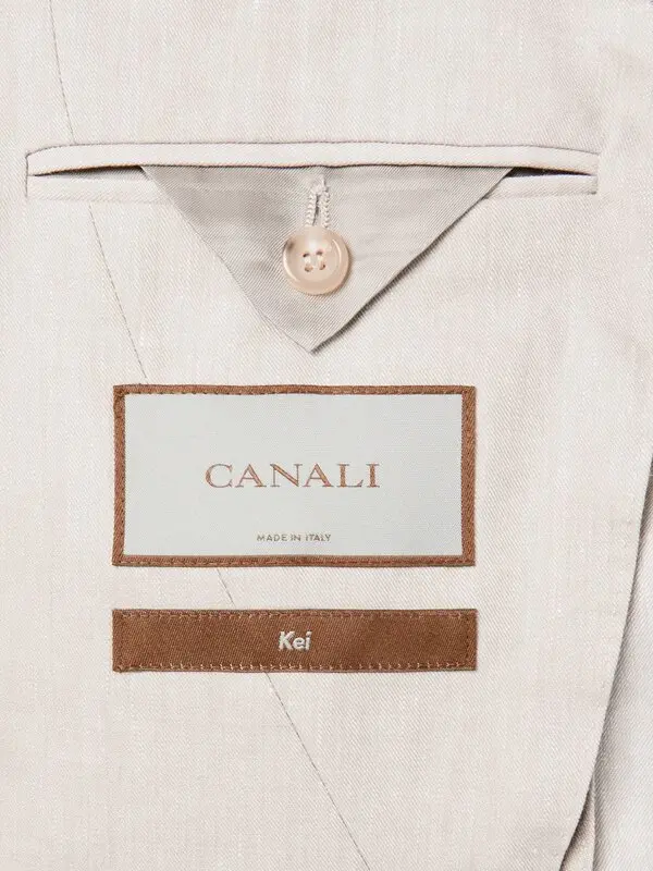 Canali Kei Slim-fit Linen And Wool-blend Suit Jacket