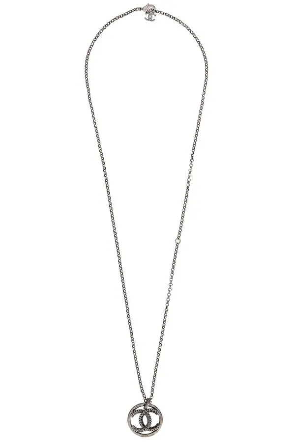 Chanel Coco Mark Necklace - Gunmetal