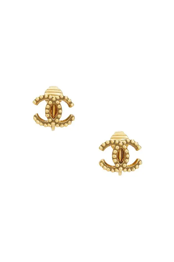 Chanel Coco Mark Clip-on Earrings - Gold