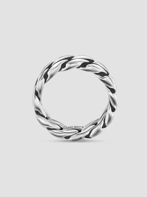 David Yurman Curb Chain Band Ring In Sterling 8mm