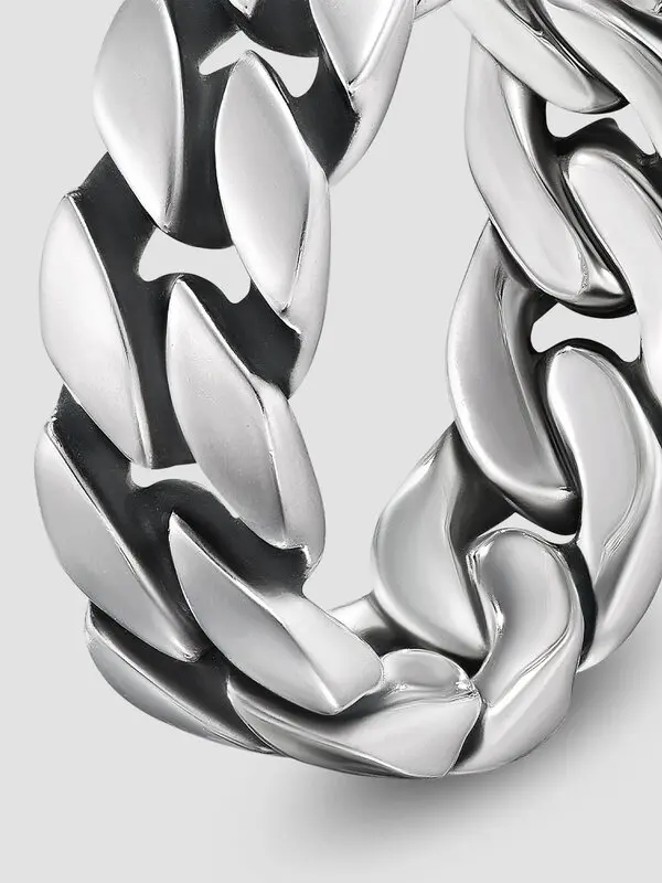 David Yurman Curb Chain Band Ring In Sterling 8mm