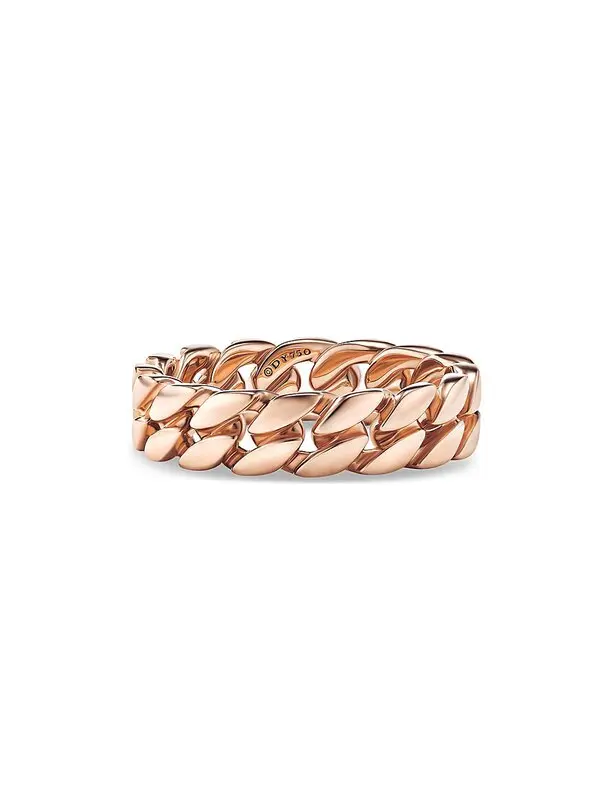 David Yurman Curb Chain Band Ring In 18k Rose 6mm