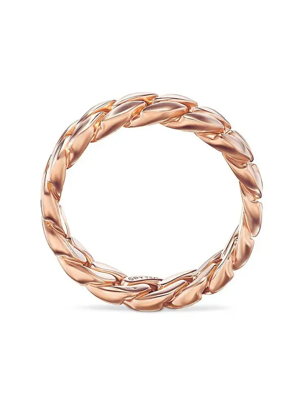 David Yurman Curb Chain Band Ring In 18k Rose 6mm