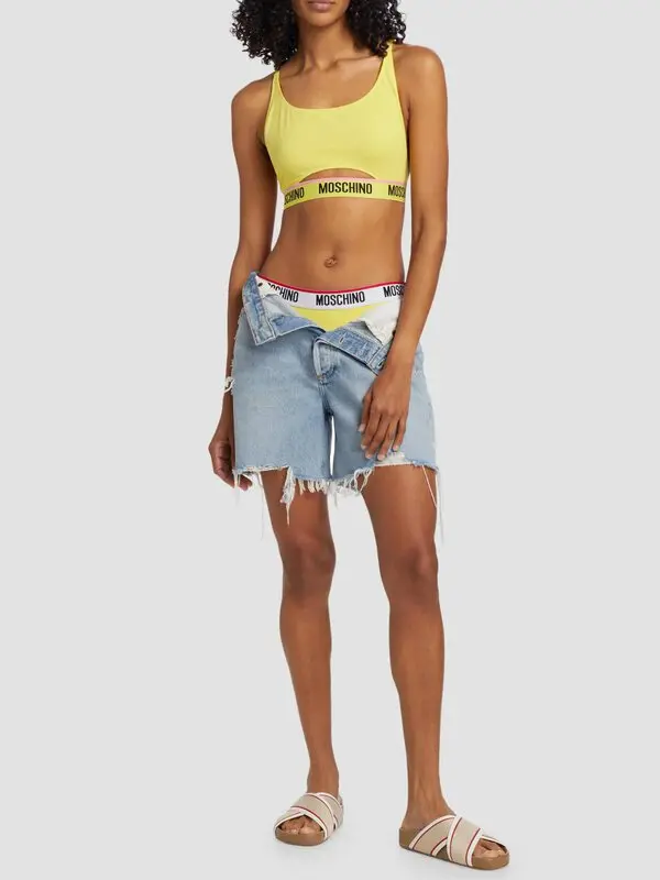 Moschino Donna Logo-detailed Bikini Top