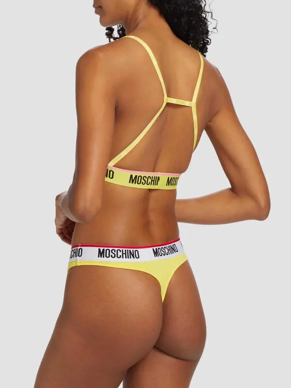Moschino Donna Logo-detailed Bikini Top