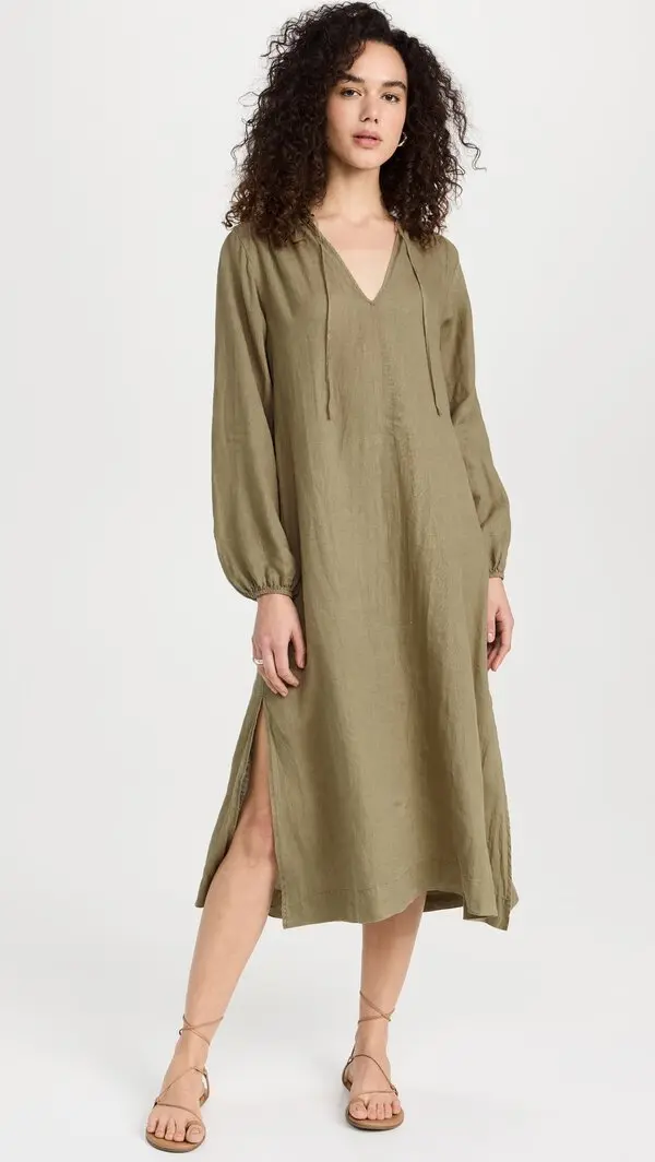 james perse linen dress James Perse Linen Halter Dress