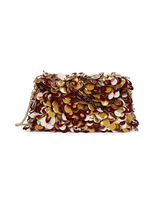 Dries Van Noten Paillettes Leather Shoulder Bag