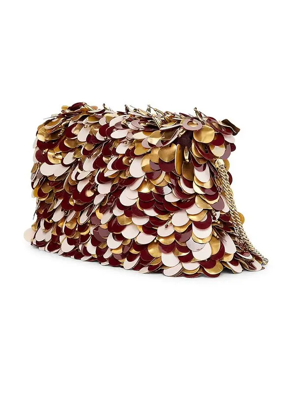 Dries Van Noten Paillettes Leather Shoulder Bag