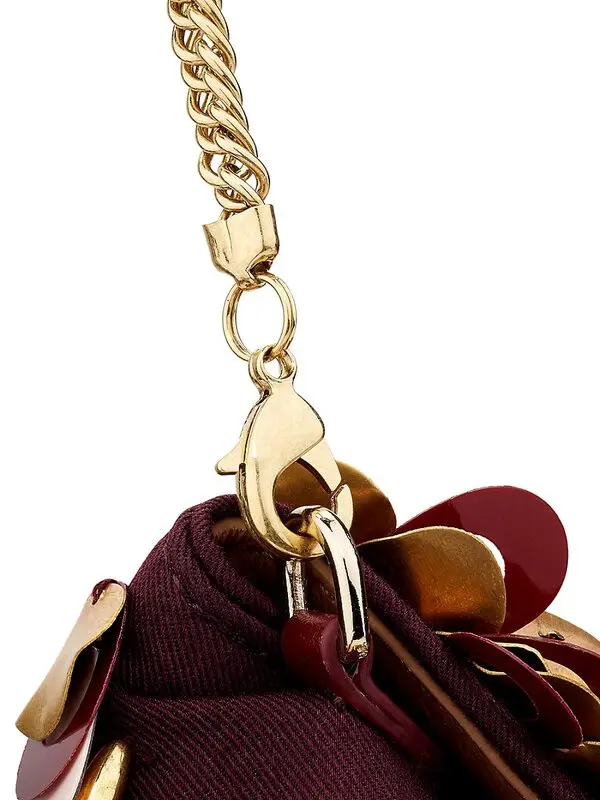 Dries Van Noten Paillettes Leather Shoulder Bag