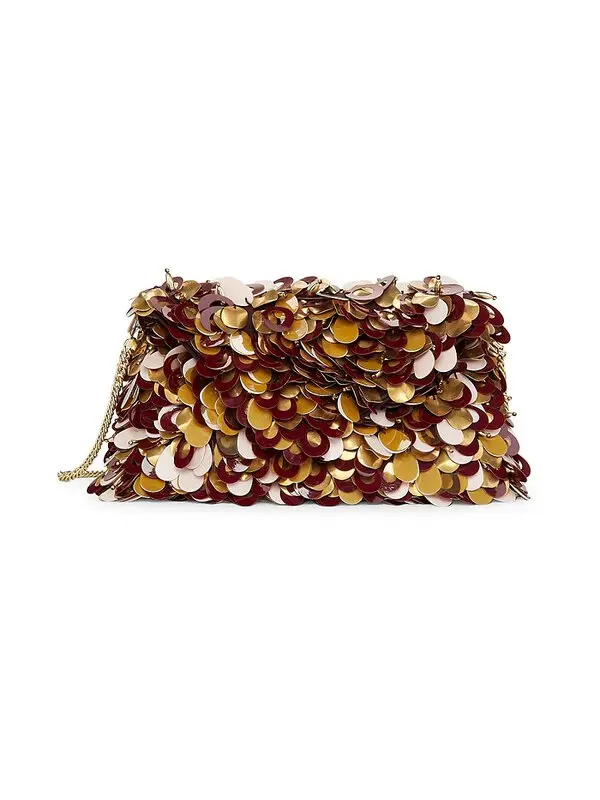 Dries Van Noten Paillettes Leather Shoulder Bag