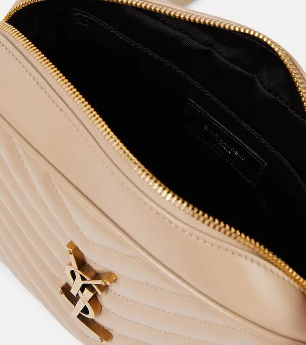 Saint Laurent Lou Quilted Leather Camera Bag - Beige
