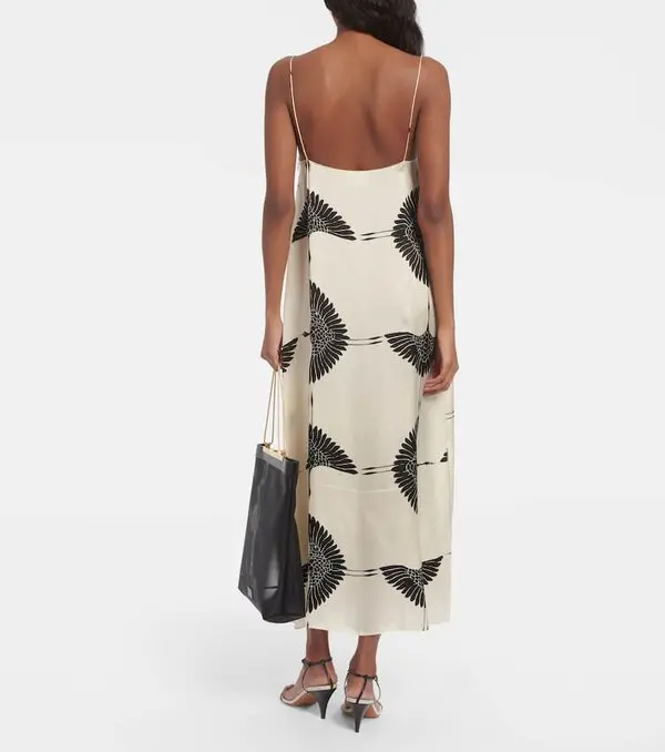 Khaite Sicily Printed Twill Midi Dress