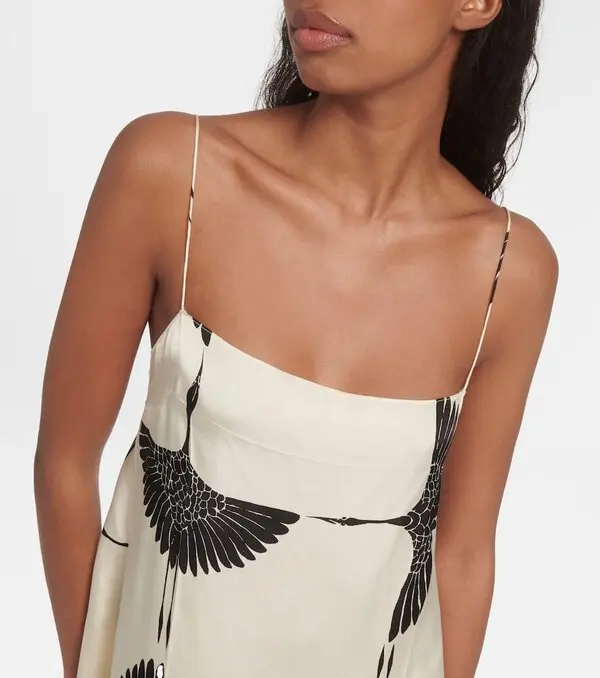 Khaite Sicily Printed Twill Midi Dress