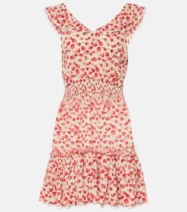 Poupette St Barth Bruna Polka-dot Mini Dress - White