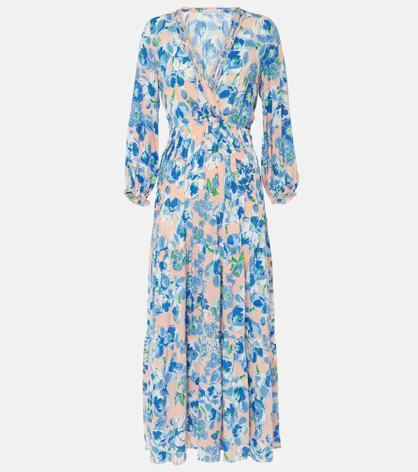 Poupette St Barth Emily Floral Maxi Dress - Blue