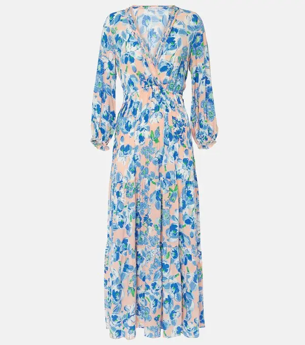 Poupette St Barth Emily Floral Maxi Dress - Blue