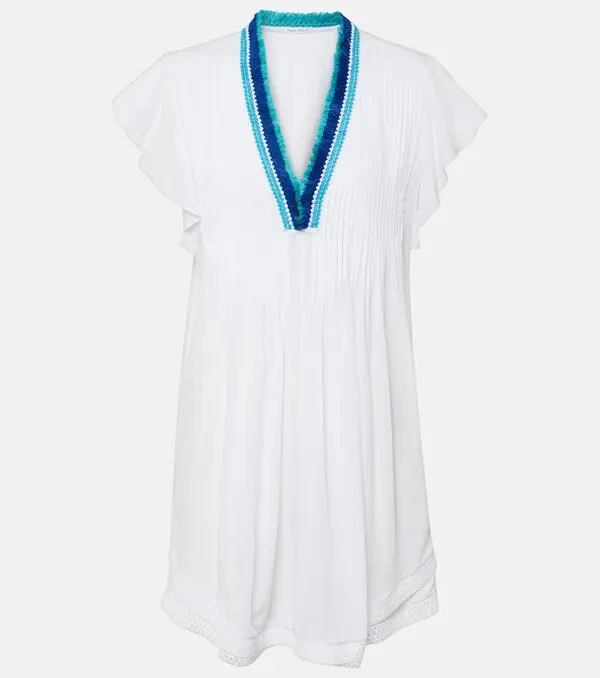 Poupette St Barth Sasha Fringed Minidress - White